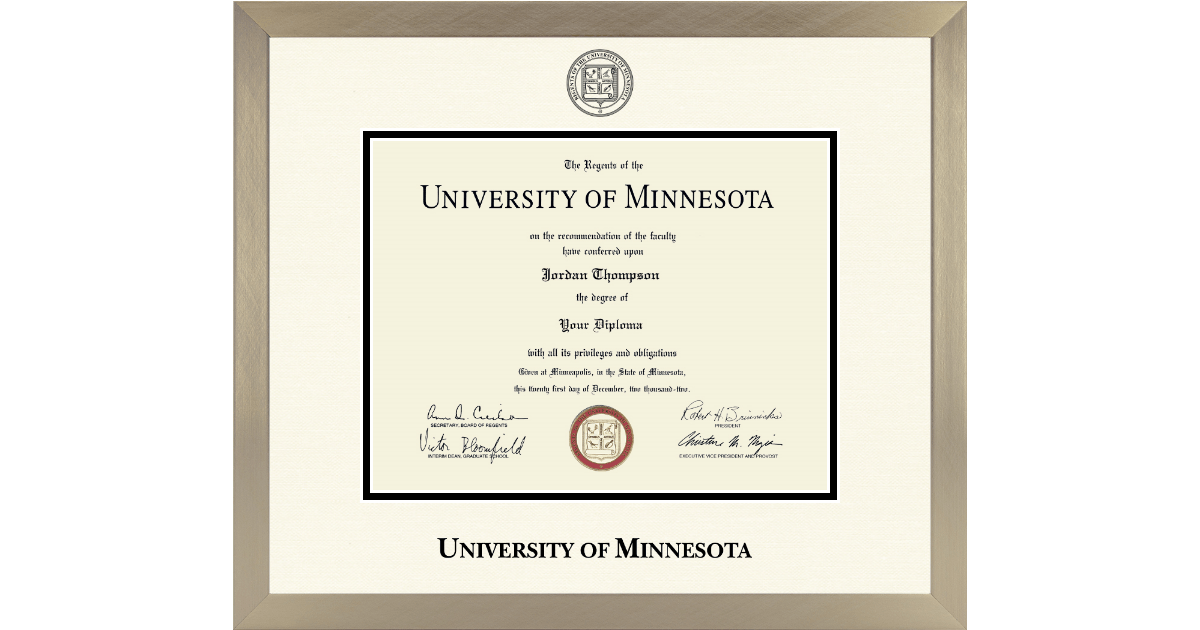 Icon Diploma Frame in Light Champagne - Item #P90901 from University of Minnesota