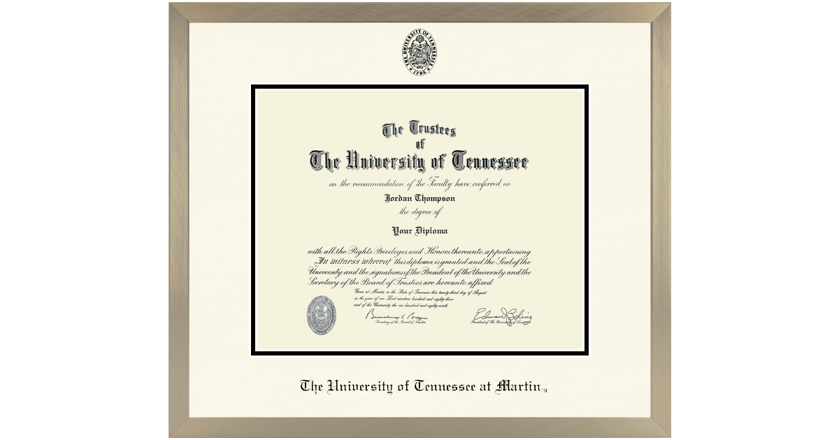 Icon Diploma Frame in Light Champagne - Item #215873-90971 from The University of Tennessee Martin
