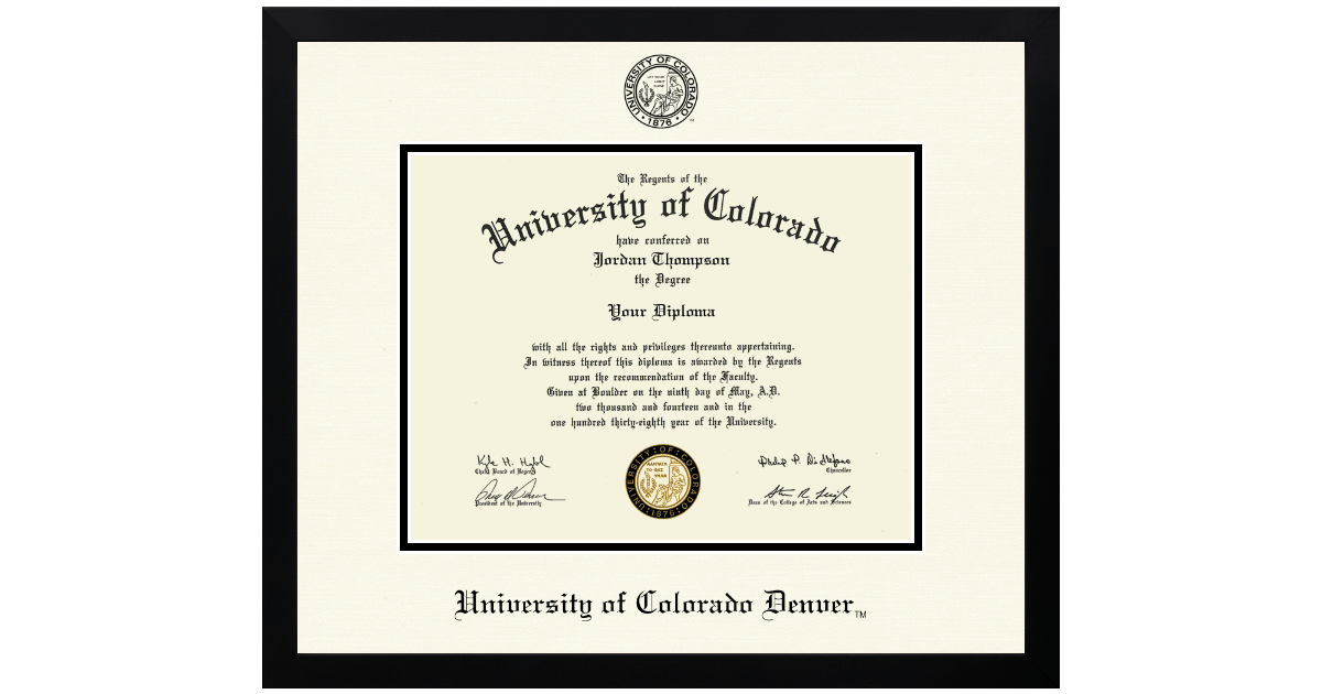University of Colorado Denver Diploma Frame | Church Hill Classics