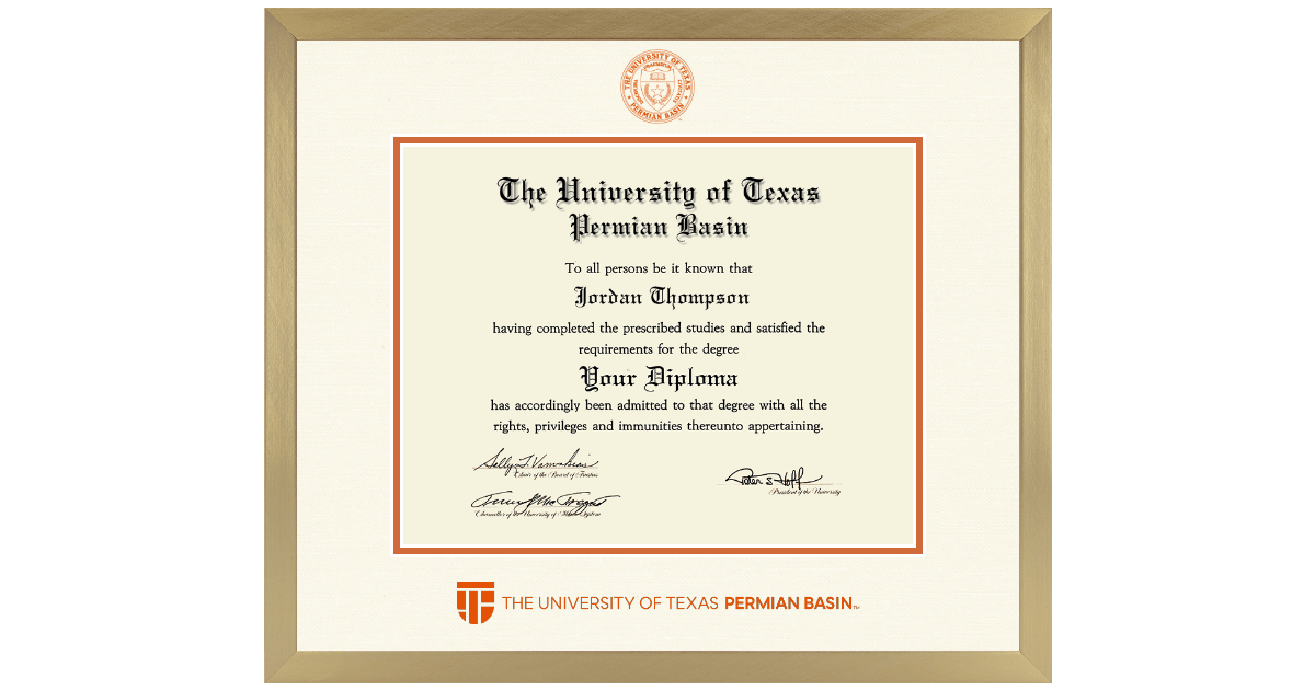 The University of Texas Permian Basin - Diploma Frames - Church Hill ...