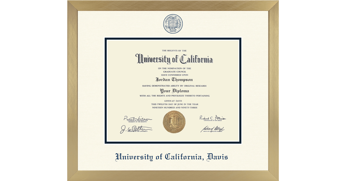 University of California Davis Diploma Frame | Church Hill Classics