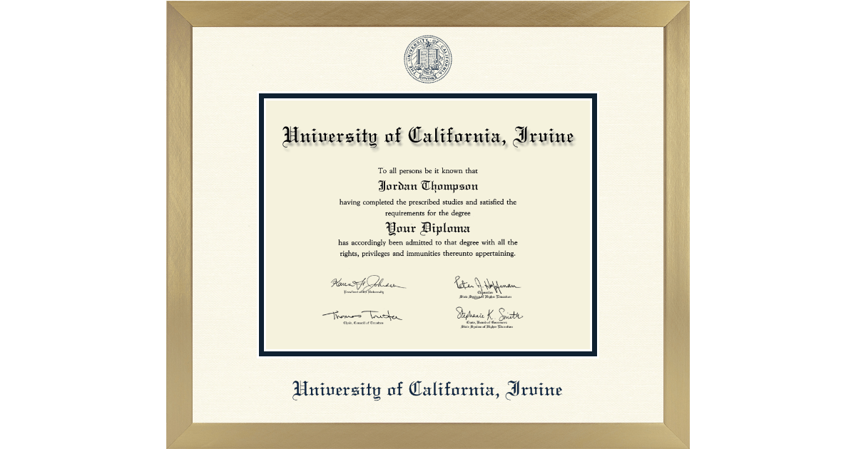 University of California Irvine Diploma Frame | Church Hill Classics