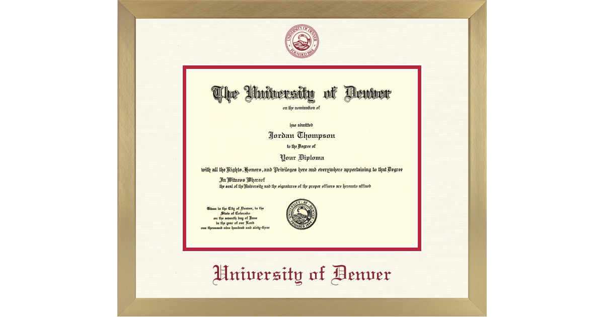University Of Denver Diploma University Of Denver Diploma Frame