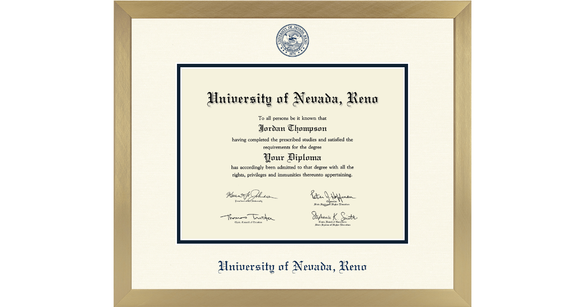 University of Nevada Reno Diploma Frame | Church Hill Classics