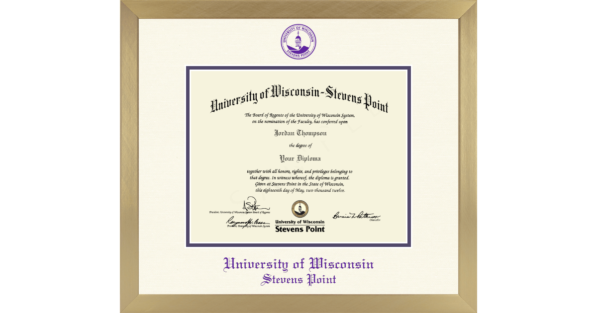 University of Wisconsin Stevens Point Diploma Frame | Church Hill Classics