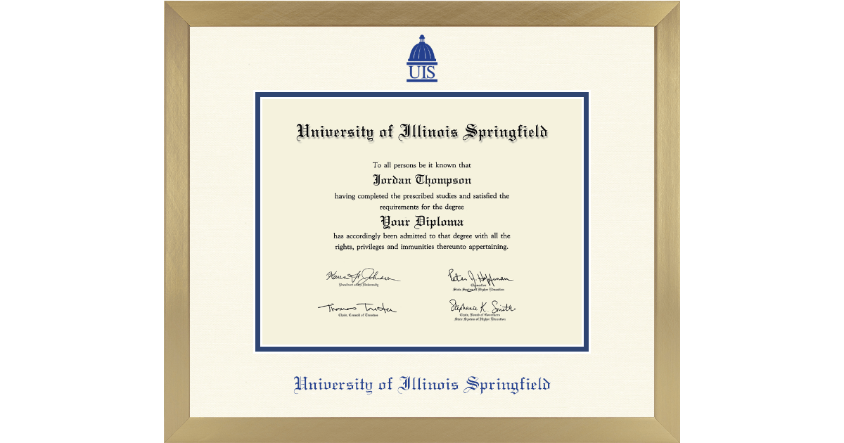 University of Illinois Springfield Diploma Frame | Church Hill Classics
