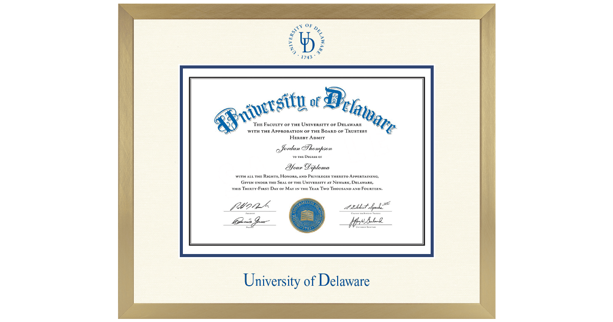 University of Delaware Diploma Frame | Church Hill Classics