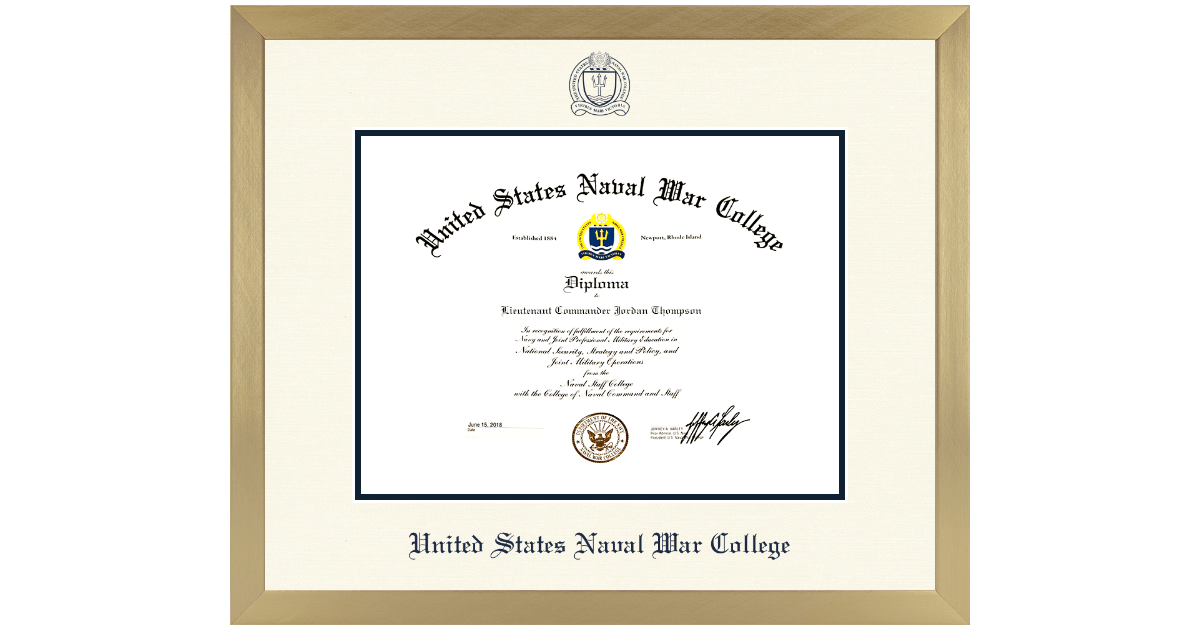 United States Naval War College Diploma Frame | Church Hill Classics