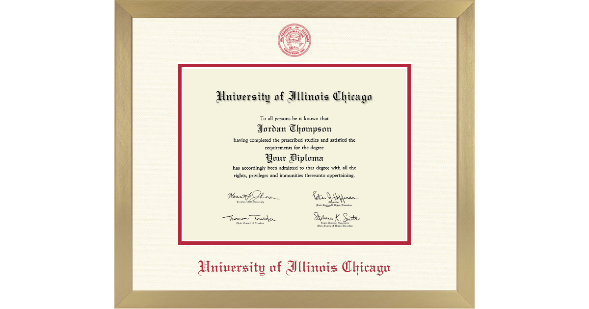University of Illinois Chicago Diploma Frame | Church Hill Classics