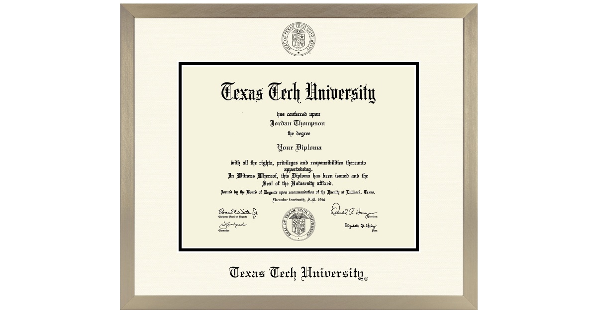 Texas Tech Diploma Frames | TTU Diploma | Church Hill Classics