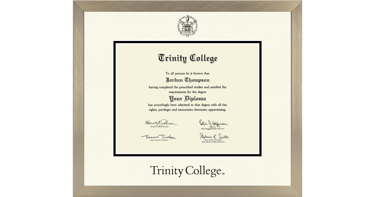 Icon Diploma Frame in Light Champagne - Item #P91374 from Trinity College