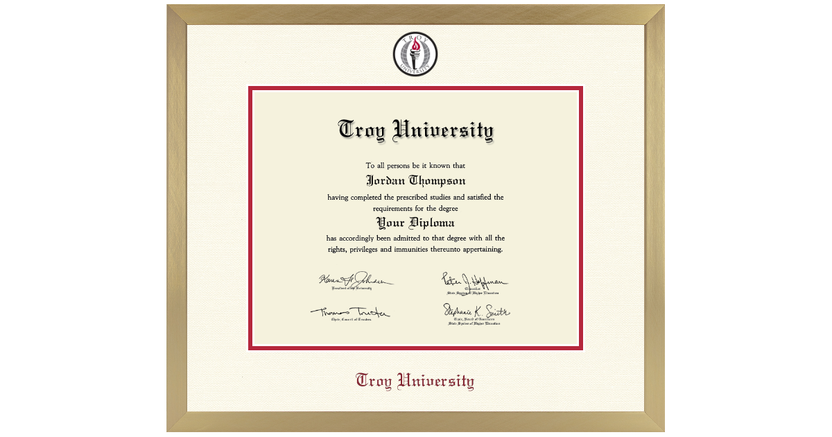 Troy University Diploma Frame | Church Hill Classics