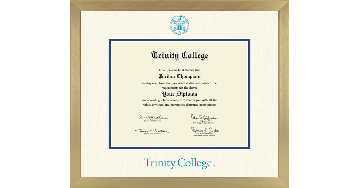 Trinity College Diploma Frame | Church Hill Classics