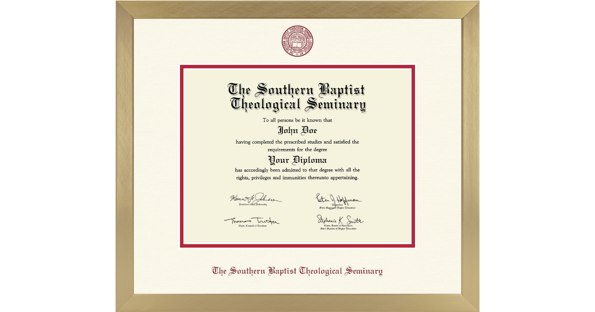 SBTS Diploma Frame | Church Hill Classics
