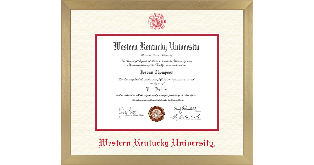 Western Kentucky University Diploma Frame | Church Hill Classics