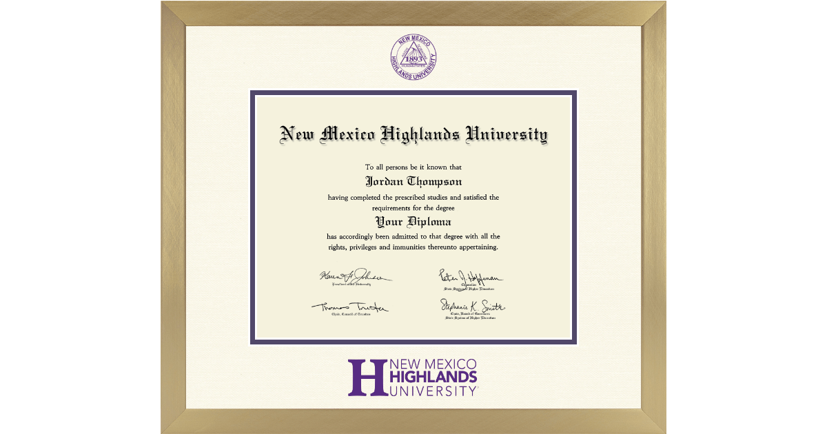 New Mexico Highlands University Diploma Frame | Church Hill Classics