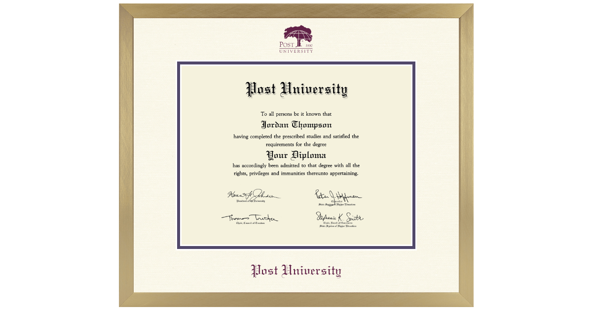 Post University Diploma Frame | Church Hill Classics