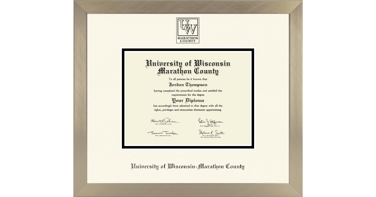Icon Diploma Frame in Light Champagne - Item #P96215 from University of Wisconsin Wausau