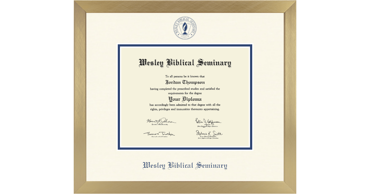 Wesley Biblical Seminary Diploma Frame | Church Hill Classics