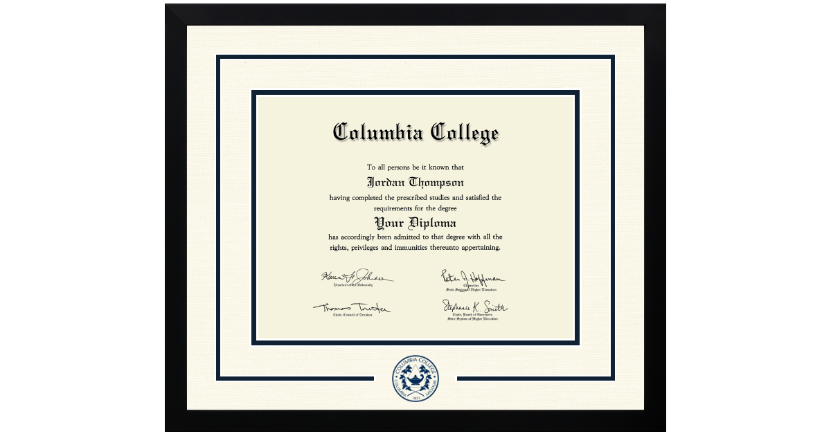 Columbia College Diploma Frame | Church Hill Classics