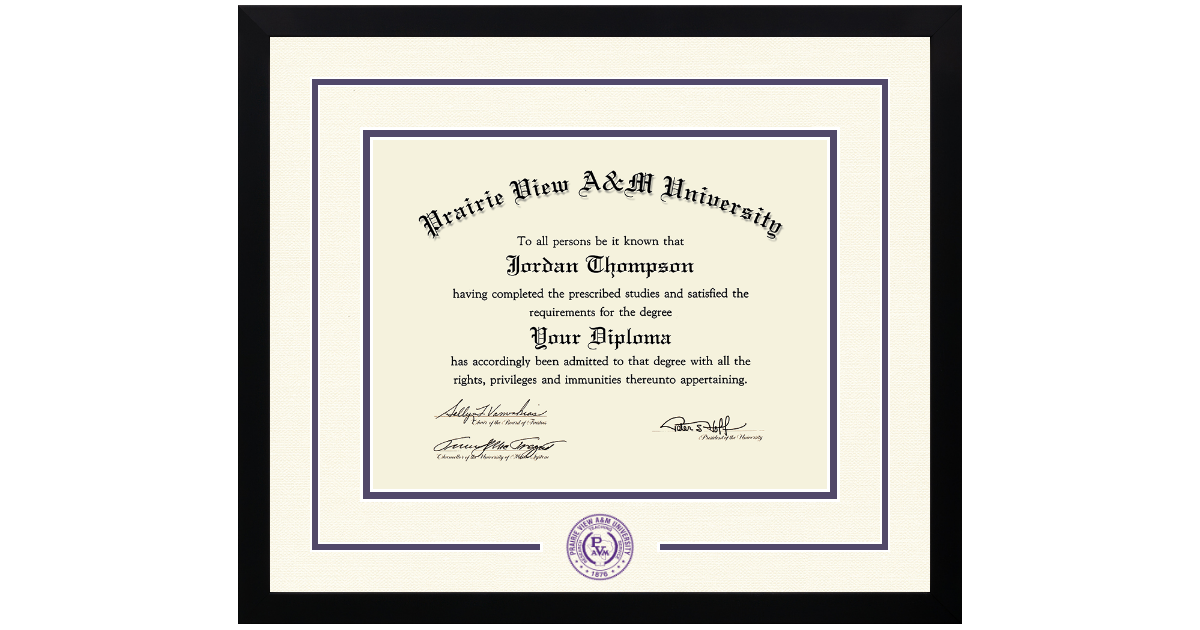 Prairie View A&M University Diploma Frame | Church Hill Classics
