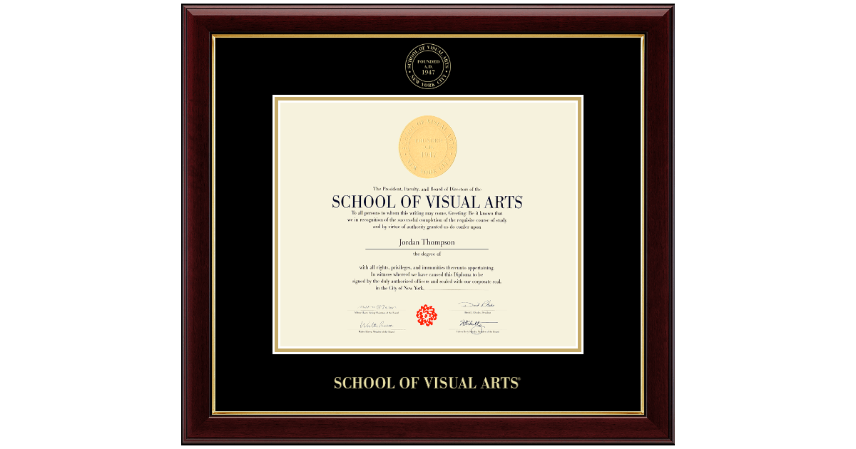Gold Embossed Diploma Frame in Gallery School of Visual Arts - Item #216043