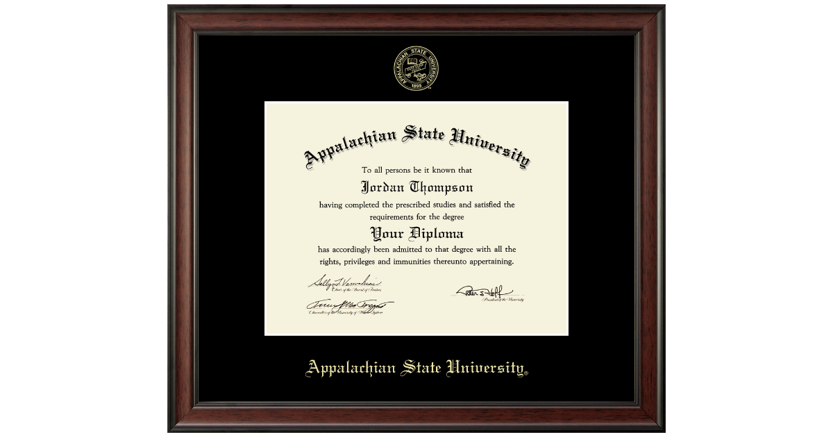 Gold Embossed Diploma Frame in Studio Appalachian State University ...