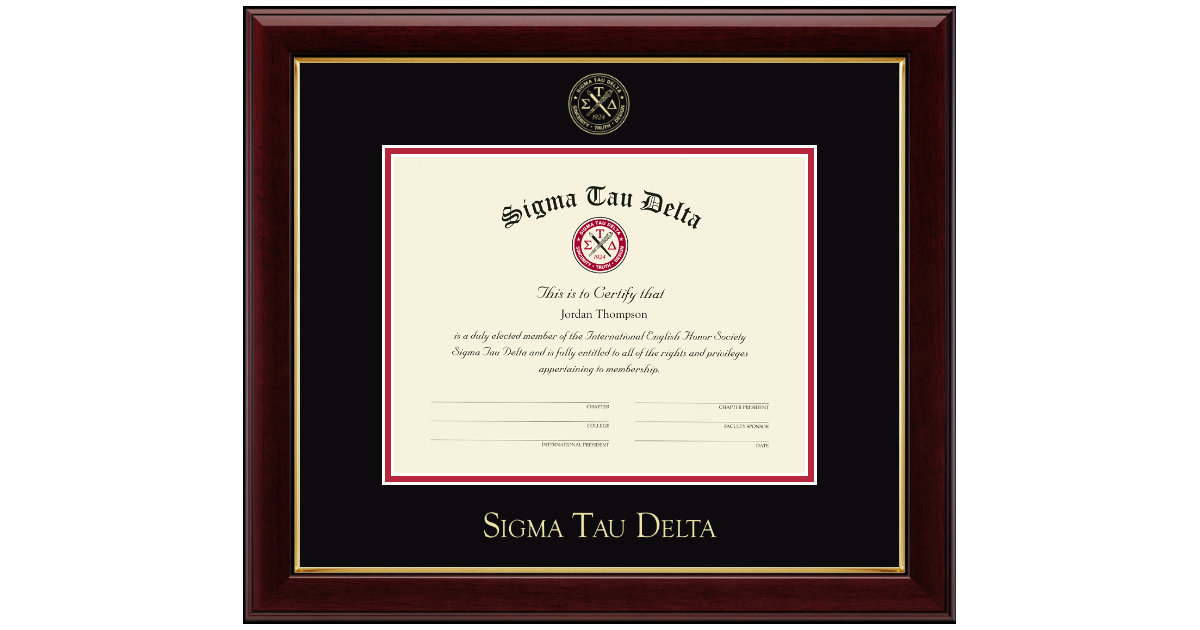 Gold Embossed Certificate Frame in Gallery Sigma Tau Delta Honor Society - Item #216949 from ...