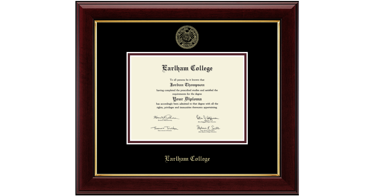 Gold Embossed Diploma Frame in Gallery Earlham College - Item #216982