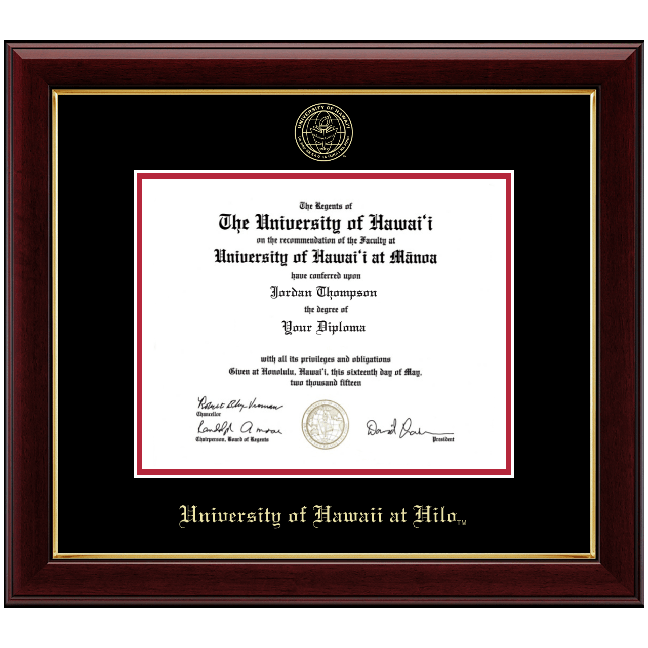 Gold Embossed Diploma Frame in Gallery University of Hawaii at Hilo ...
