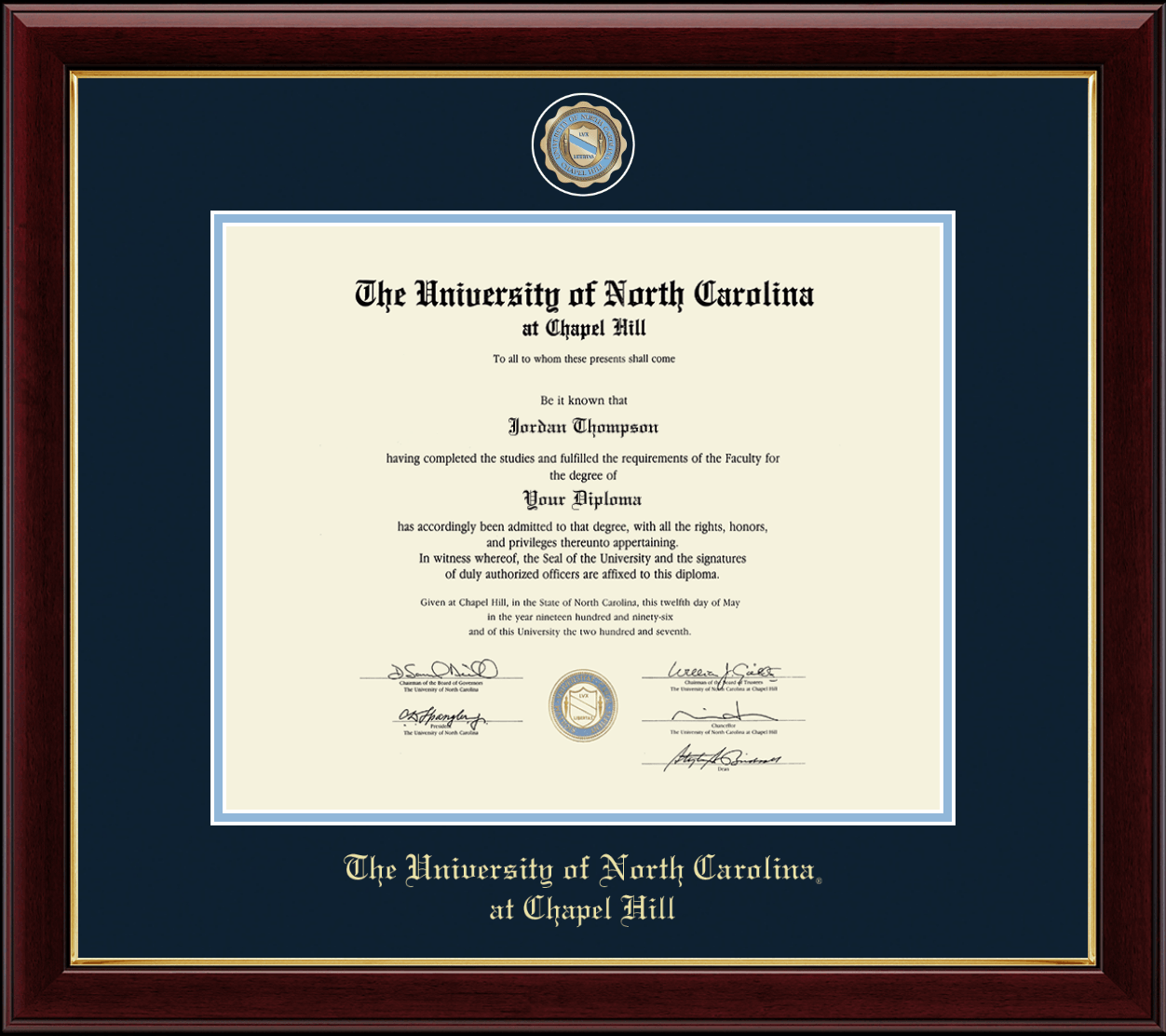 University of North Carolina Chapel Hill Masterpiece Medallion Diploma ...