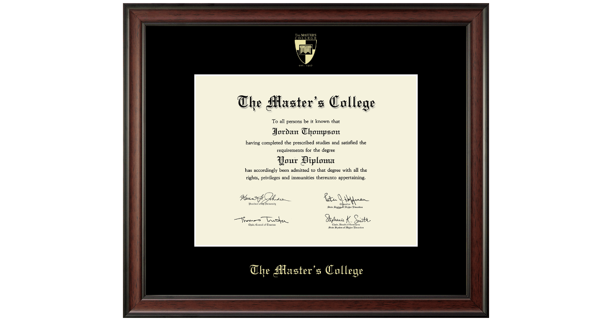 Gold Embossed Diploma Frame in Studio The Master's College - Item #217880