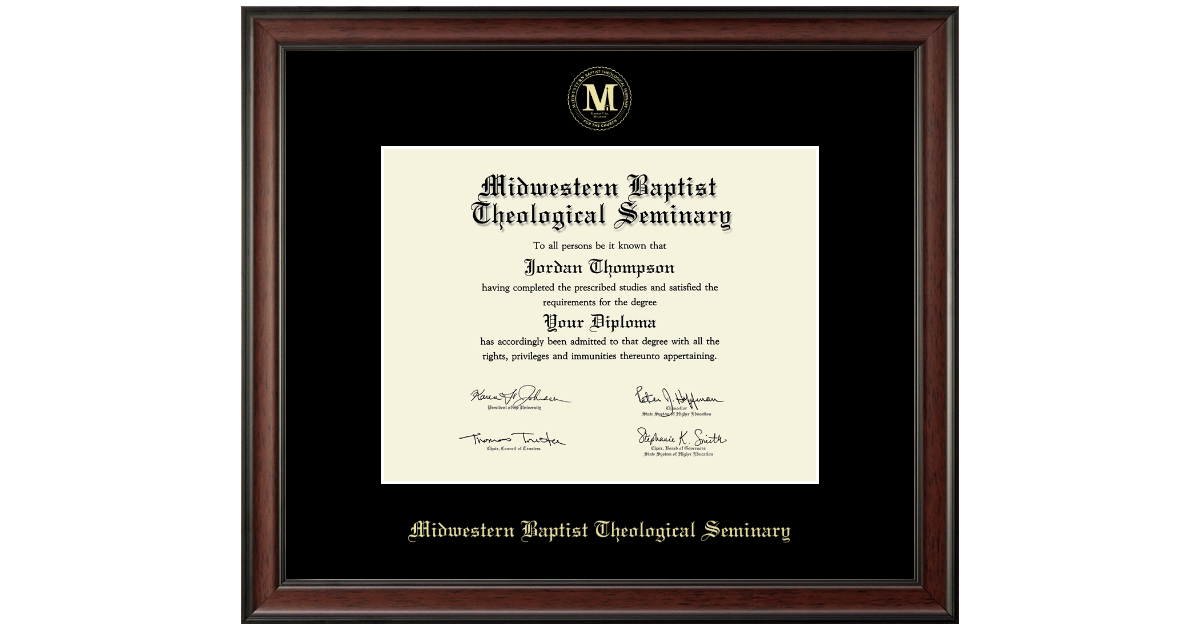 Gold Embossed Diploma Frame in Studio Midwestern Baptist Theological ...