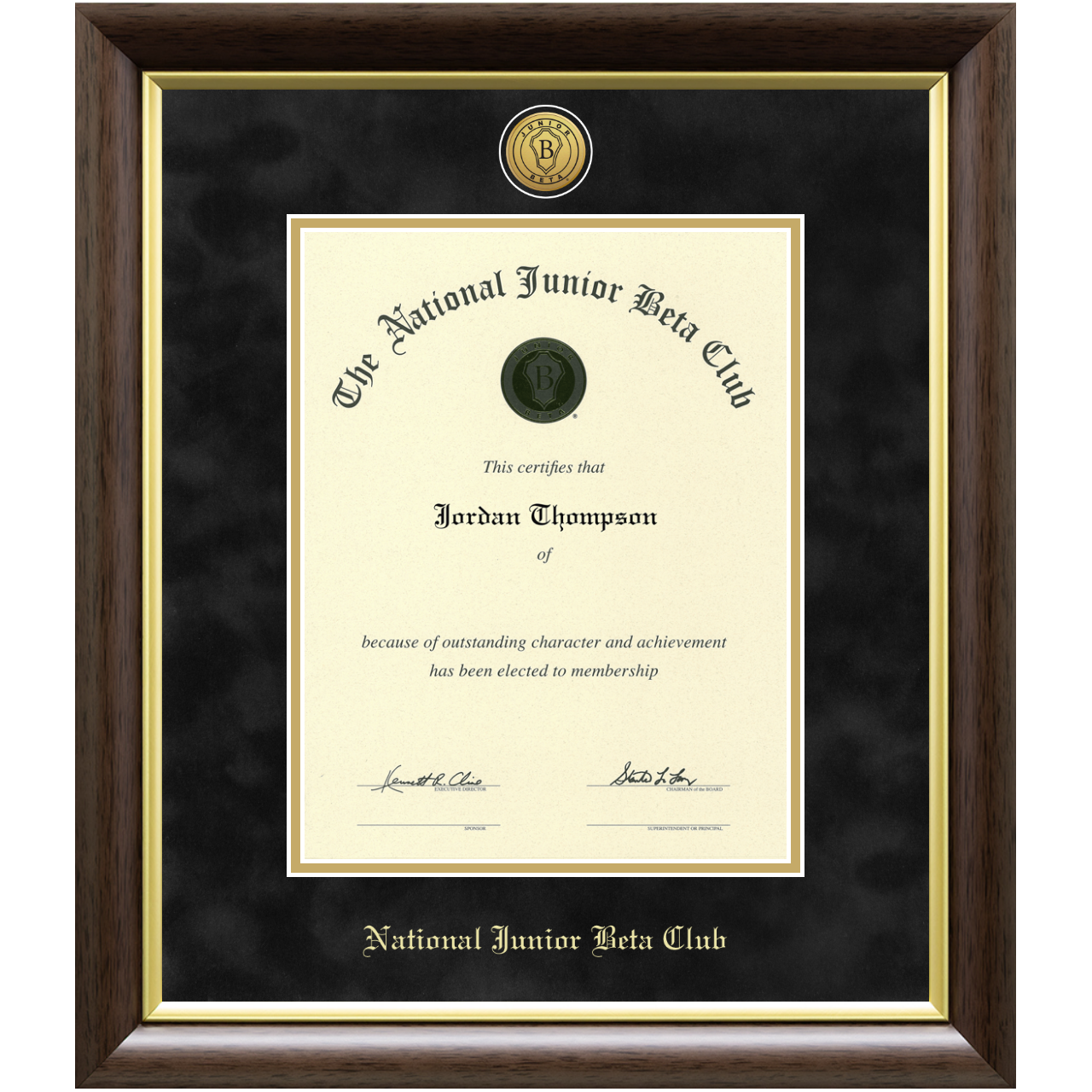 Gold Engraved Medallion Certificate Frame in Hampshire The National Junior Beta Club - Item ...