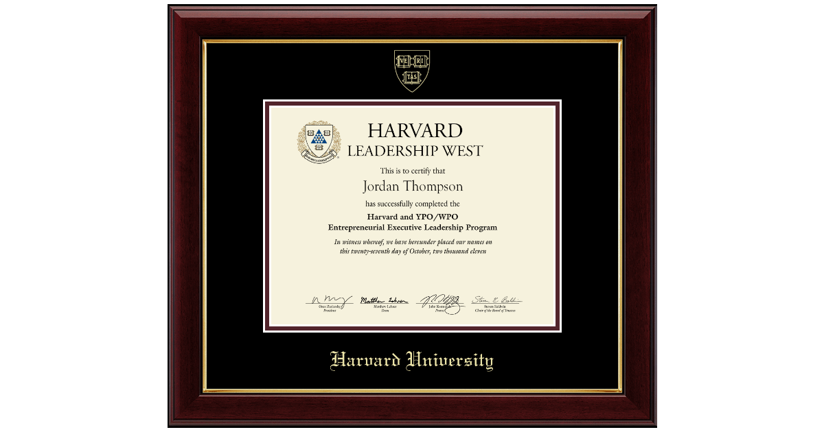Gold Embossed Certificate Frame in Gallery Harvard University - Item #219760 from Harvard COOP ...