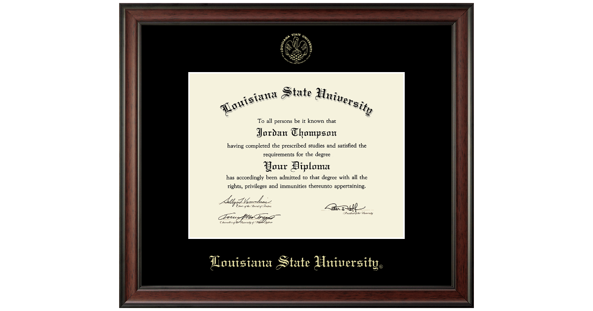 Gold Embossed Diploma Frame in Studio Louisiana State University - Item ...