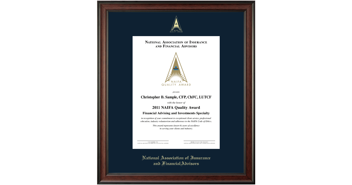 Gold Embossed Certificate Frame in Studio National Association of ...