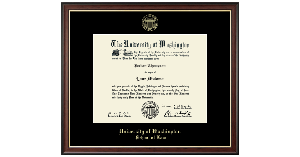 Gold Embossed Diploma Frame in Studio Gold University of Washington ...