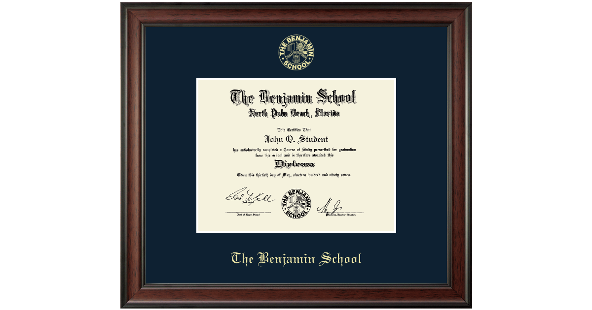 Gold Embossed Diploma Frame in Studio The Benjamin School - Item #220322