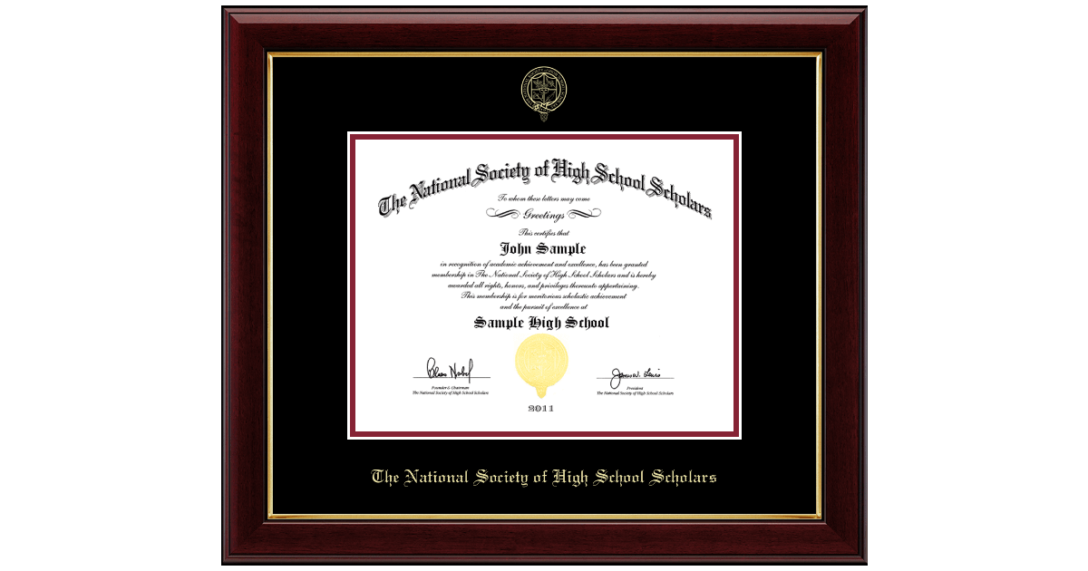 Gold Embossed Certificate Frame in Gallery The National Society of High ...