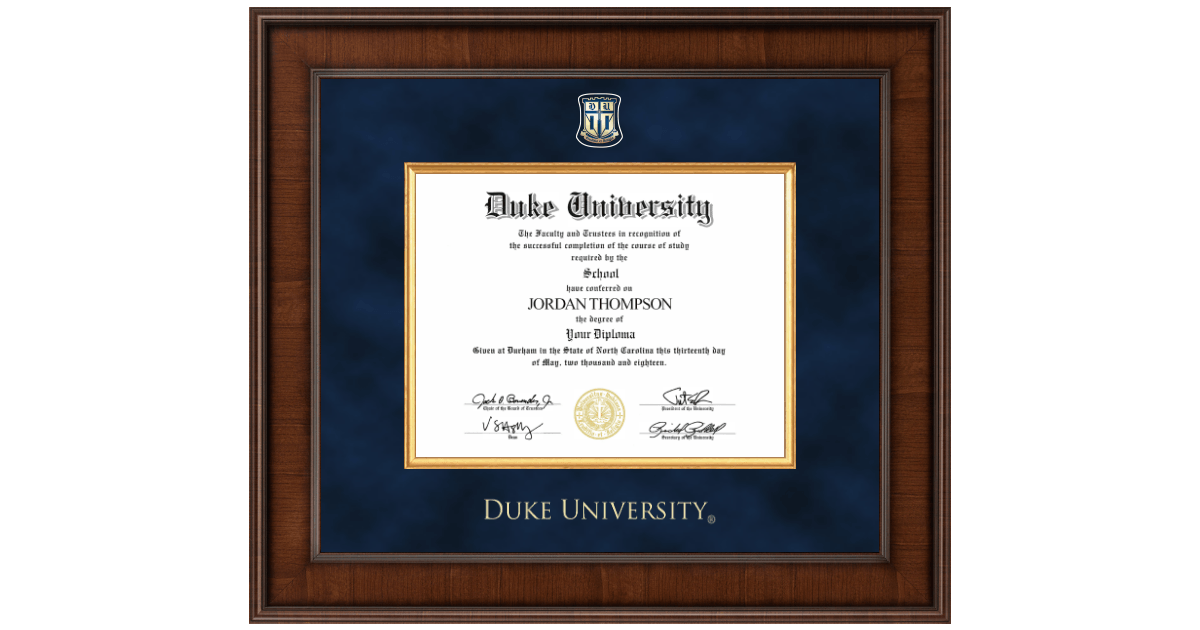 Presidential Masterpiece Diploma Frame in Madison Duke University ...
