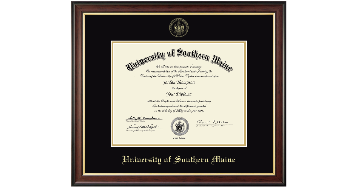 Gold Embossed Diploma Frame in Studio Gold University of Southern Maine ...