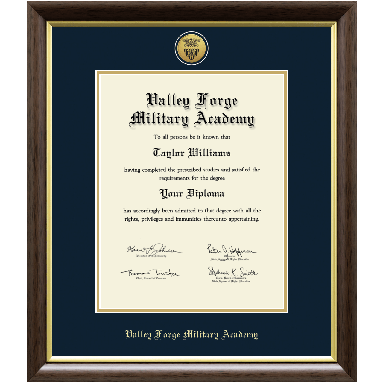 Valley Forge Military Academy Diploma Frame | Custom Frames Online ...
