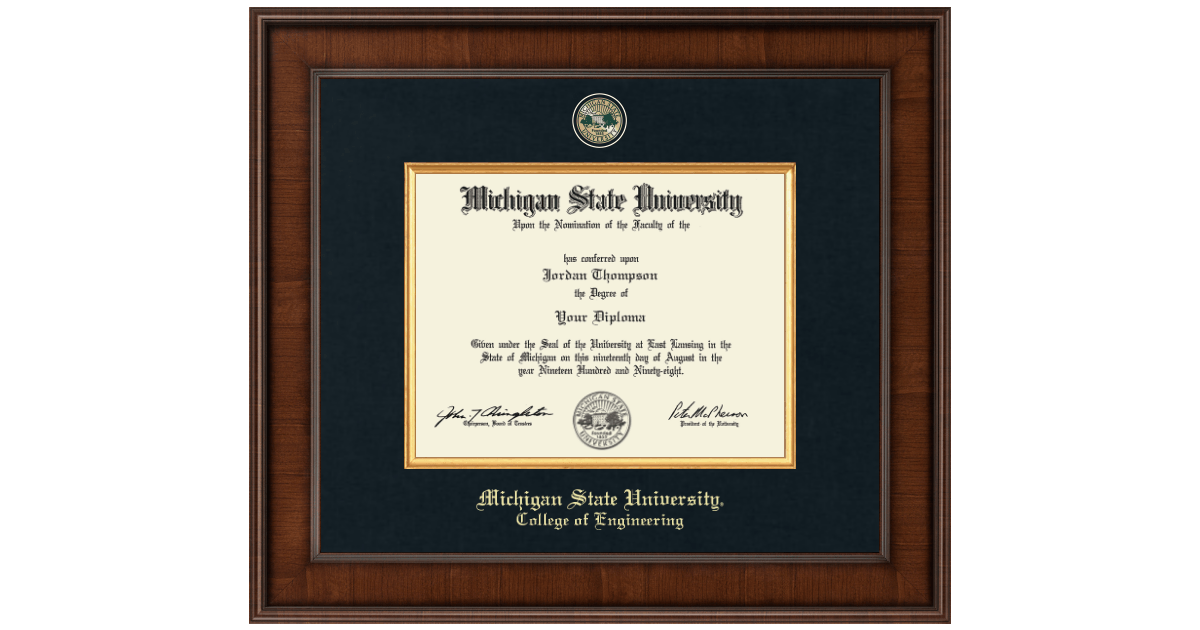 Presidential Masterpiece Diploma Frame in Madison Michigan State ...