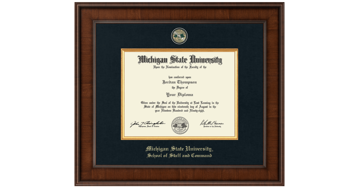 MSU School of Staff and Command Diploma Frames | Church Hill Classics