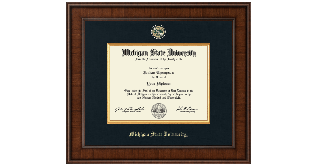 Michigan State University Diploma Frame | Church Hill Classics