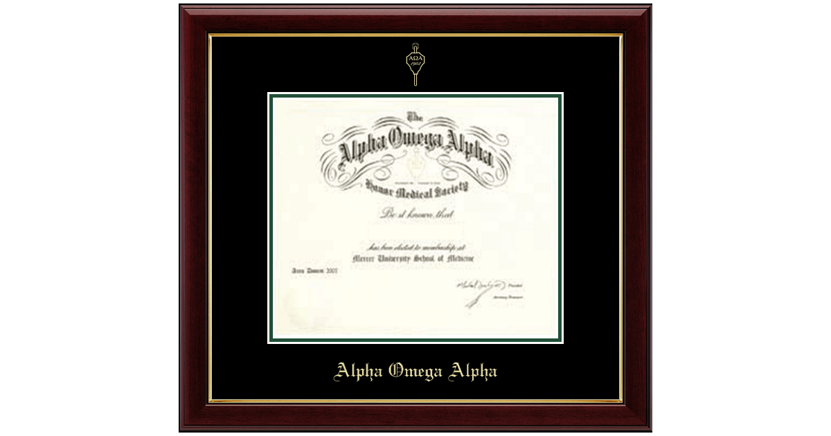 Double Matted Embossed Frame in Gallery Alpha Omega Alpha Honor Society ...