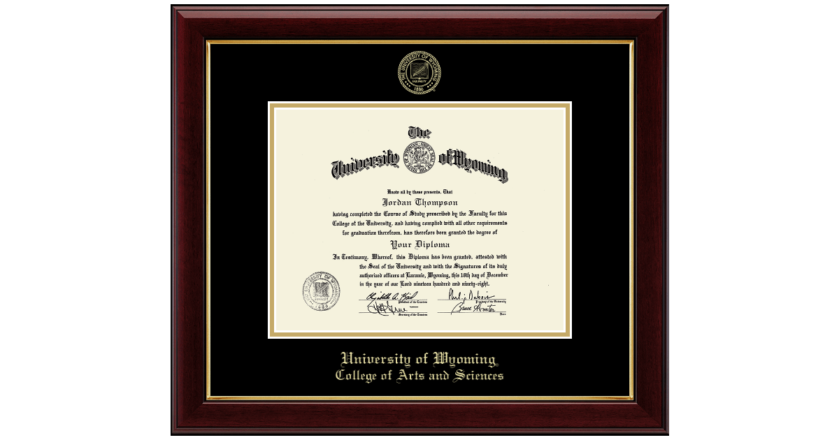 Gold Embossed Diploma Frame in Gallery University of Wyoming - Item ...