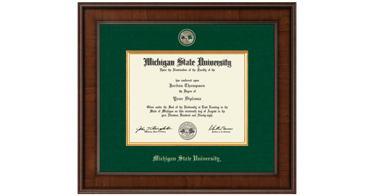 Presidential Masterpiece Diploma Frame in Madison Michigan State ...