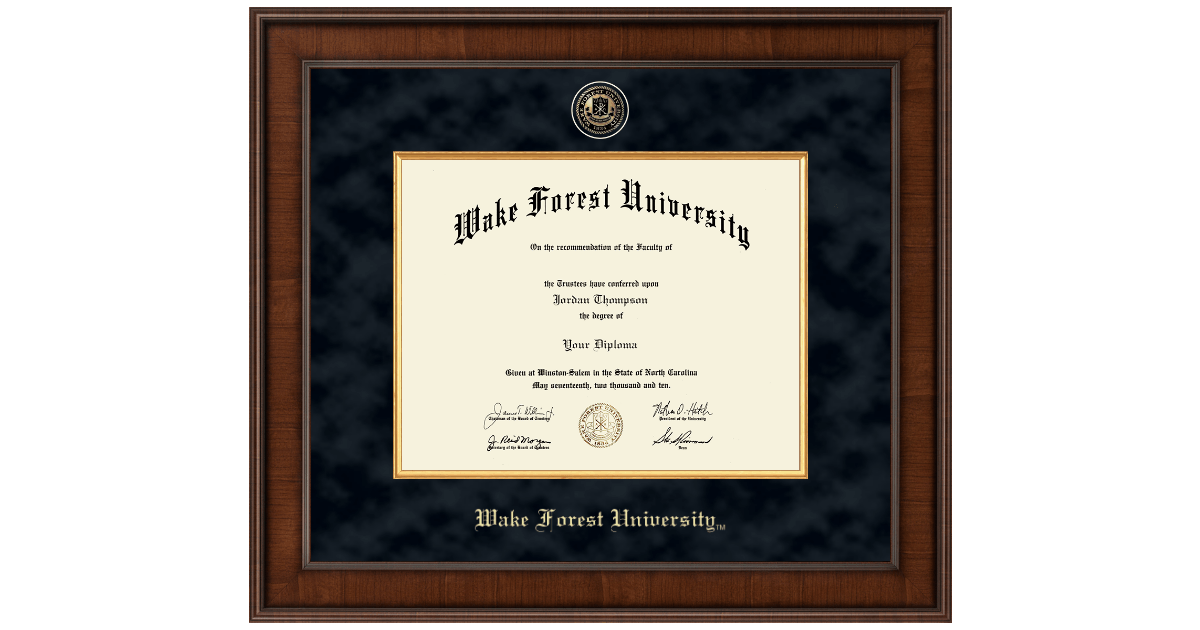 Wake Forest University Diploma Frame | Church Hill Classics